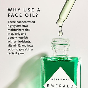 HERBIVORE Emerald Deep Moisture Glow Oil for Face – Hydrating Facial Oil, Calming & Moisturizing, Plant-based, Vegan, Cruelty-free, 30mL / 1 oz