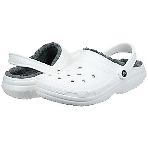 Crocs Classic Lined Clog White/Grey Men's 8, Women's 10 Medium