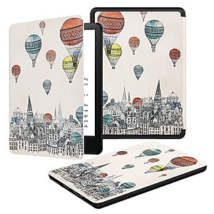 Dadanism Case Fits Amazon 6.8" Kindle Paperwhite(11th Generation 2021 Release), Casing Shell Cover with Auto Wake/Sleep for Kindle Paperwhite Signature Edition and E-Reader Protector, City Balloon