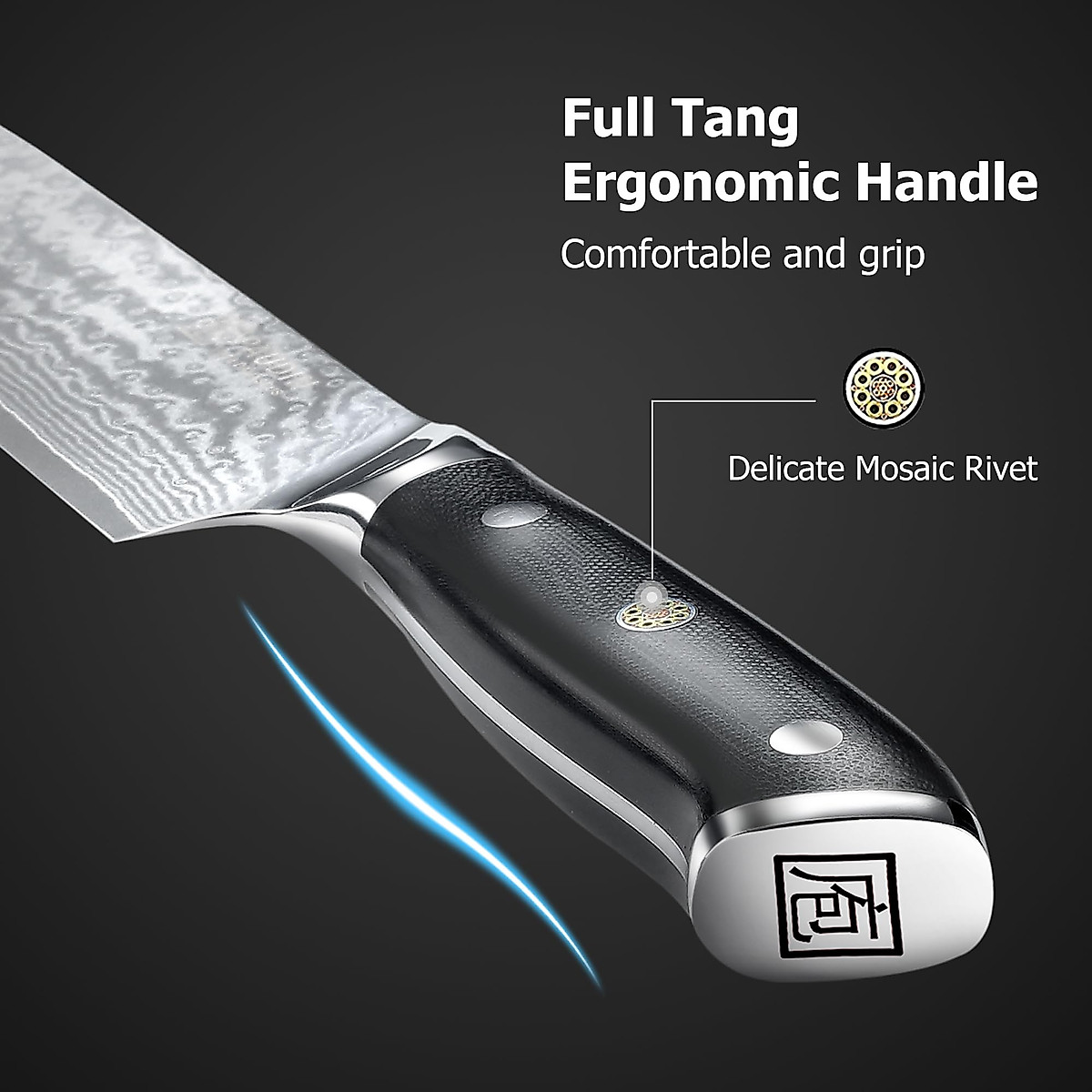 PAUDIN Damascus Chef Knife, 8 Inch Kitchen Knife, Japanese 67-layer VG-10 Stainless Steel Sharp Knife, Professional Chefs Knife with Ergonomic G10 Handle, for Home Kitchen and Restaurant