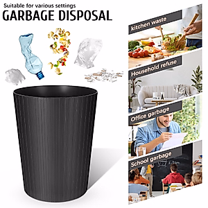 Small Trash Can: 1.8 Gallons Bathroom Wastebasket - 10.41×8.02×6.59in Plastic Garbage Can for Under Desk Bedroom Living Room