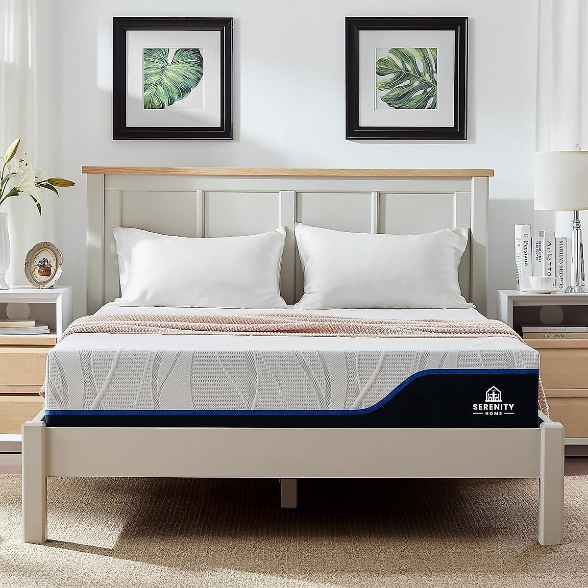 SERENITY HOME 12" Twin Memory Foam Mattress, Breathable Bed Mattress, Cooling-Gel Memory Foam Mattress in a Box, Support & Pressure Relief Mattress, Fiberglass Free, Made in USA | Twin