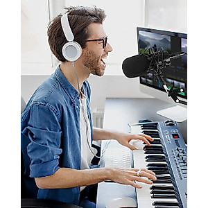 AT2020 Shock mount with Pop Filter [durable/more stable] by Etour - Mount Made from metal material to Eliminate Vibrations - Compatible with Diameter 46mm-53mm Microphone at2040 line Kit