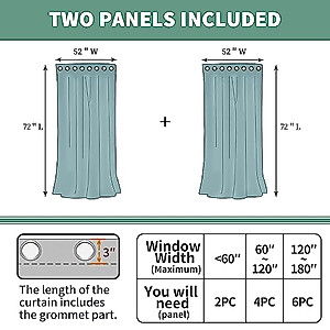 QUEMAS 100% Blackout Curtains for Bedroom Linen Look with White Backing, Grommet Total Light Blocking Thermal Insulated Boho Window Curtains for Living Room Noise Cancelling (52 x 72 Inch, Linen)