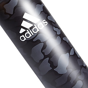 adidas 600 ML (20 oz) Metal Water Bottle, Hot/Cold Double-Walled Insulated 18/8 Stainless Steel, Nomad Camo Grey-Carbon/White/Black, One Size