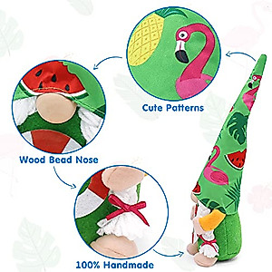 Upltowtme Beach Summer Gnomes Plush Seaside Gnome Decoration Handmade Beach Couple Decor for Farmhouse Tiered Tray Decor Shelf Sitters Tomte Swedish Nisse Scandinavian Elf Dwarf Home Kitchen Ornaments