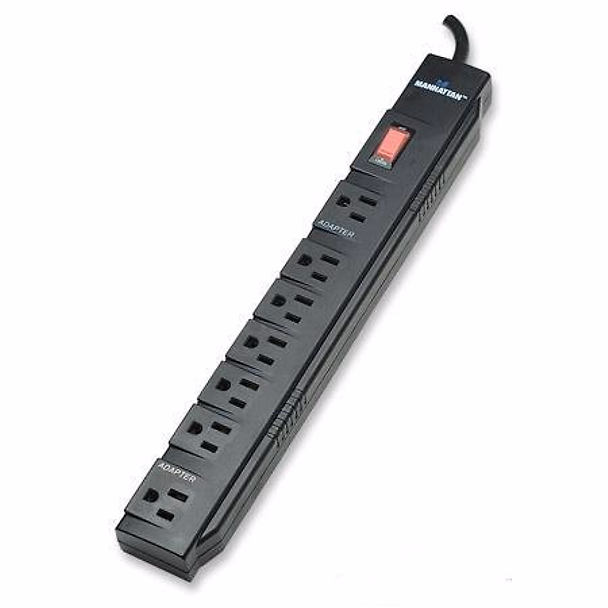 Manhattan, Power Strip with 5 Horizontal Outlets + 2 Adapter Outlets