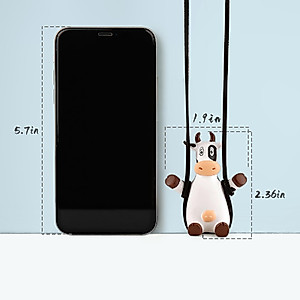 YGMONER Cute Swinging Cow Car Rear View Mirror Hanging Accessories Funny Car Interior Decor Gifts for Women Men (Cow)