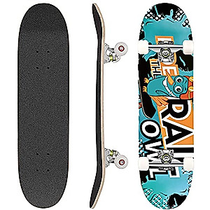 Hikole Skateboard - 31" x 8" Complete PRO Skateboard - Double Kick 7 Layer Canadian Maple Wood Adult Tricks Skate Board for Beginner, Birthday Gift for Kids Boys Girls 5 Up Years Old (Yellow Green)