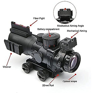 DB TAC INC 4x32 Red/Green/Blue Triple Illuminated Mil-Dot Range Reticle Scope for Picatinny/Weaver Rail