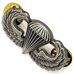US ARMY Airborne Parachutist Paratrooper Jump Wings Insignia Pin Oxidized Badge