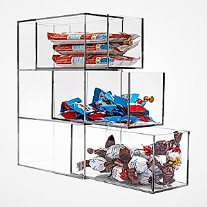 Creative Planet Acrylic Drawer Organizer Designer Collection 3 Level Storage Drawers for Cosmetics, Sunglasses, Makeup Gift for Women, Men, Girls (3-Level-L, Transparent)