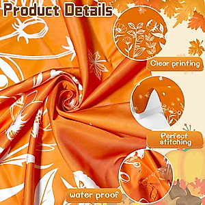 KORVITA Fall Round Tablecloth 60 Inch Thanksgiving Autumn Harvest Orange Wild Flowers Table Washable Microfiber Tablecloth Decorative Table Covers for Picnic Party