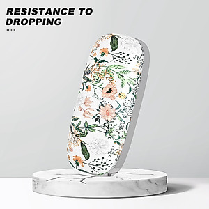 NPOOYI Eyeglasses Case, Hard Shell Protective Case for Glasses, Unisex for Women Men, Glass Case with Cleaning Cloth, Colorful Small Flowers