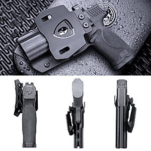 WARRIORLAND M&P M2.0 Holster OWB Kydex Made Fit: S&W M&P M2.0 9mm / .40 3.6" / 4" / 4.25" Pistol, Outside Waistband 1.75 Inch Paddle Holster, Posi-Click' Audible Retention Lock, Optic Ready, Right