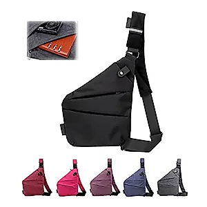 LJXWRF Valcen Personal Pocket Bag for Travel, Valcen Personal Pocket Bag for Men, Personal Flex Bag, 2023 New Sash Bag (Black, Right Handed)