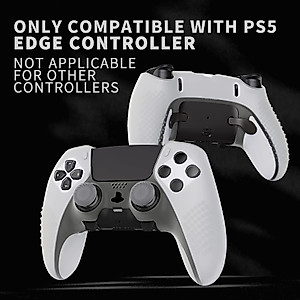 PlayVital Glow in Dark 3D Studded Edition Anti-Slip Silicone Cover Case for ps5 Edge Controller, Soft Rubber Protector Skin for ps5 Edge Wireless Controller with 6 Thumb Grip Caps - Green
