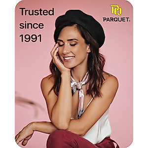 Parquet Solid Color French Beret Wool Material. Classic French, Casual and Chic Lightweight Beanie Cap Hat Black