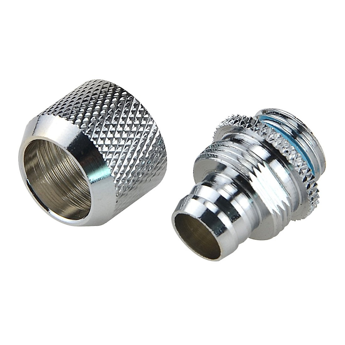BXQINLENX Silver Chrome G1/4" to ID 3/8" OD 1/2" Soft TUBING Compression Fitting for Computer Water Cooling System Through Joint Straight Joint(4 PCS)