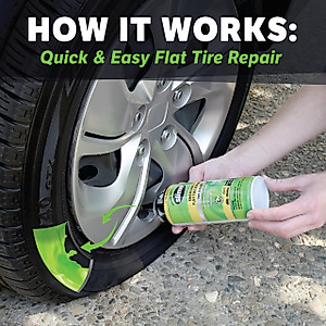 Slime 60187 Flat Tire Puncture Repair Sealant, Emergency Repair for Highway Vehicles, Suitable for Cars/Trailers, Non-Toxic, eco-Friendly, 18oz