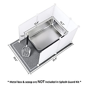 MEEXPAWS Cat Litter Box Enclosure Splash Guard Extra Large 27×20 in with Cat Litter Mat Easy Clean (White)