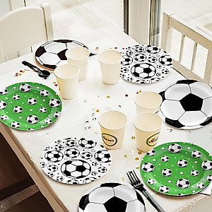 UROINEPA Soccer Party Decoration Supplies 60 Pcs Soccer Plates Soccer Birthday Dessert Dinner Plates Disposable Soccer Themed Party Favors Decorations for Boy Baby Shower