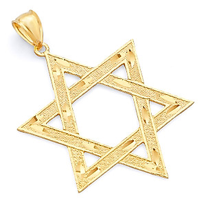 GoldenMine Fine Jewelry Collection 14k Yellow Gold Star of David Pendant