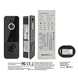 Biglory Video Doorbell Camera Wireless with Chime, AI Human Detection, 2-Way Audio, Live View, 2.4G WiFi, Night Vision, Cloud Storage, Battery Powered, Indoor Outdoor Surveillance