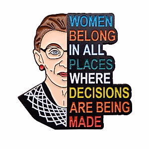 Arturbo for RBG Pin Women Girl Power Feminist Pin Badges Notorious I Dissent Pins for Ruth Bader Ginsburg Justice Lapel Pins Brooch for Clothing Bags Hats Decoration