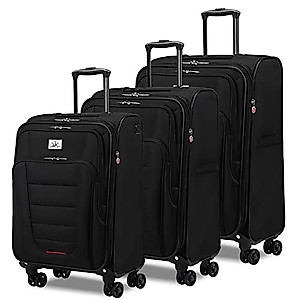 Verdi Travel Expandable Luggage 3 Piece Set with USB Port Soft Side Lightweight Carry On Suitcase Nested Set Includes 20-inch, 24 Inch and 28 Inches Checked Bag with 8-Wheel Rolling Spinner