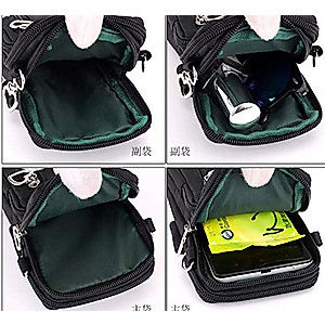 Zipper Oxford Crossbody Shoulder Bag Cellphone Pouch Purse for iPhone 13 Pro Samsung Galaxy S21 S20+ S20 S10e S10 Plus (Purple)