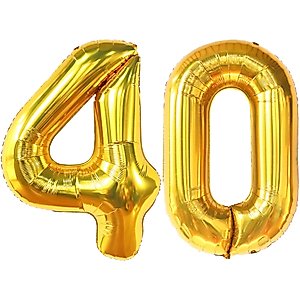 KatchOn, Gold 40 Balloon Numbers - Big, 40 Inch | Gold 40th Birthday Decorations for Men | Gold 40th balloons, 40th Birthday Balloons for 40th Birthday | Happy 40th Birthday Decorations for Women Gold