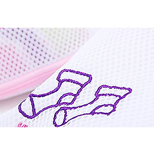 ChezMax Thicken Mesh Laundry Bags Durable Honeycomb Clothing Washing Bag Set Delicate Embroidery Laundry Bags For Laundry Blouse Bra Hosiery Stocking Underwear Lingerie 4Pcs