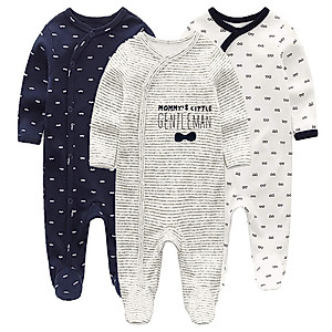 Kiddiezoom Baby and Toddler Boys'Snug Fit Footed Cotton Pajamas Cotton Footed Sleep and Play