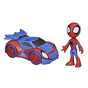 Spidey and His Amazing Friends Marvel Spidey Action Figure and Web-Crawler Vehicle, for Kids Ages 3 and Up