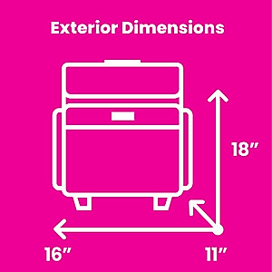 Everything Mary Rolling Craft Bag, Black & White Stripe - Papercraft Tote with Wheels for Scrapbook & Art Storage - Organizer Case for IRIS Boxes, Supplies, and Accessories - for Teachers & Medical