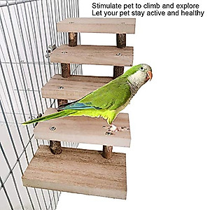 5 Layers Wood Small Animal Ladder,Pets Chewing Toys Climbing Stairs Pet Toys for Mouse, Chinchilla, Rat, Gerbil, Dwarf Hamster, Parrot