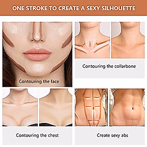 FREEORR 8 Colors Highlight Contour Stick, 2 in 1 Body Makeup Shding Stick, Face Highlighters Sticks,4 Packs Contouring Highlighting Foundation Shadow Cream Pen