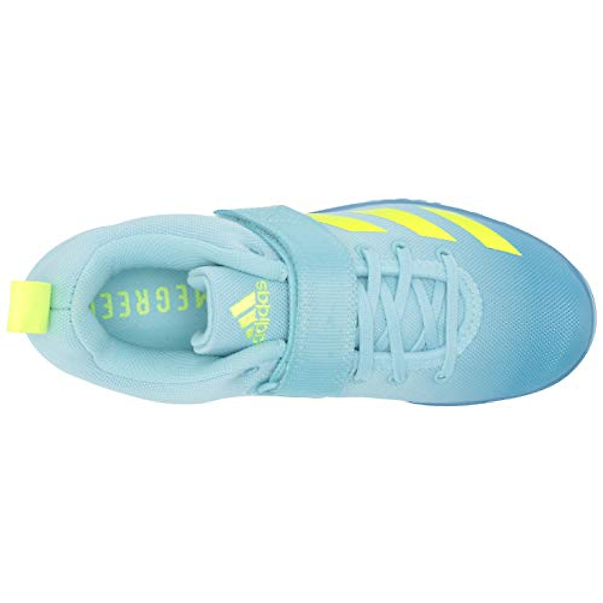 adidas Women's Powerlift 4 Cross Trainer, Hazy Sky/Solar Yellow/Hazy Blue, 9.5