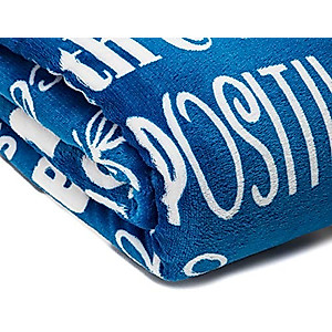 Chanasya Hope and Faith Gift Throw Blanket - Cozy, Warm and Fluffy Sherpa - Sends Positive Energy, Inspirational Uplifting, and Comfort for Best Friend, Women, Men, and Partner (65x50 inches) Blue