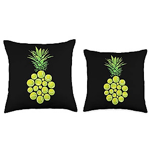 Pineapple Served Pineapple Tennis Balls Funny Fruit Hawaii Hawaiian Ace Serve Throw Pillow, 18x18, Multicolor