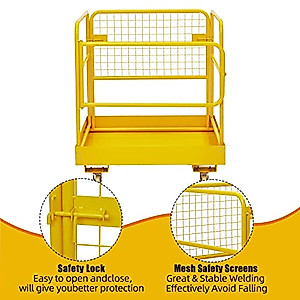 Forklift Safety Cage, 36"x36" inch Heavy Duty Collapsible Forklift Work Platform,1200LBS Capacity with 4 Universal Wheels, for Most Aerial Jobs