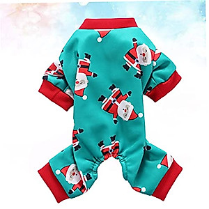 and Home Party M Kitten Cats Creative Xmas for Sdz Shirts Santa Christmas Decor Cat Claus Jumpsuit Pajamas Dogs Pet Dog Holiday Green Puppy Comfortable Size Costume Clothes Outfit