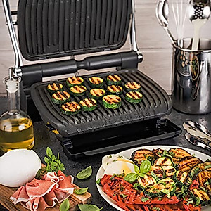 All-Clad AutoSense Stainless Steel Indoor Grill, Panini Press XL Automatic Cooking 1800 Watts Smokeless, Removable Plates, Dishwasher Safe