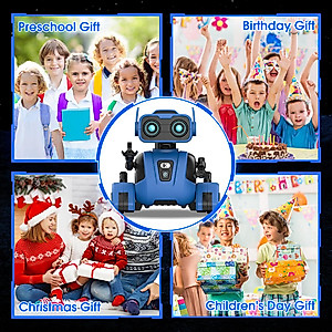 Remote Control Robots for Kids - With LED Eyes, Dance Moves, Music, Flexible Head & Arms - Christmas Gift for Ages 3+