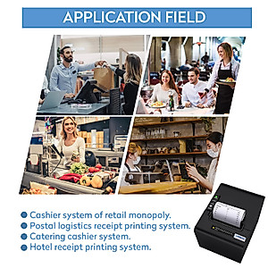 RIBAO Thermal 80mm POS Printer Receipt Printer Connect Cash Registers Cash Drawer, BC-55 BC-40 BCS-160 Mixed Bill Money Counter RS232 Cashbox Interface，Windows/Mac/Linux