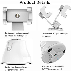Gimbal 360 Rotation Auto Face & Object Tracking Vlog Shooting Smartphone Mount Holder Apai Genie 1(White)