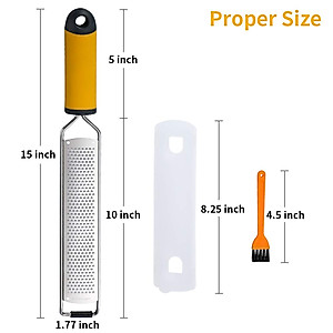 Upgraded Cheese Grater Lemon Zester Tool for Kitchen, Aisoso Premium Stainless Steel Blade Apply to Parmesan Cheese, Ginger, Garlic, Nutmeg, Citrus, Coconut, Chocolate