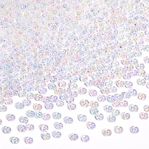 PH PandaHall 6000Pcs 11/0 2mm Glass Seed Beads Round Waist Beads Mini Spacer Beads for Earring Bracelet Necklace Jewelry Making, AB Color