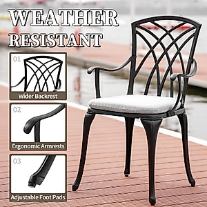 Withniture 3 Piece Outdoor Bistro Set, Patio Bistro Table Set, All Weather Bistro Table and Chair Set of 2, Patio Dinning Furniture for Garden, Porch, Backyard